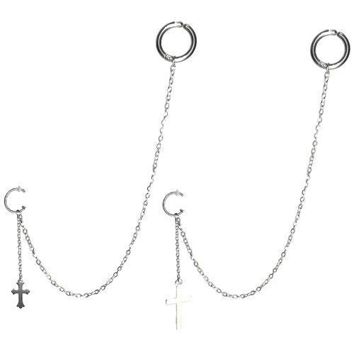 Chain Piercing Without HOLE CHAIN EARRING Fake Fake Earring Lip Ear ...