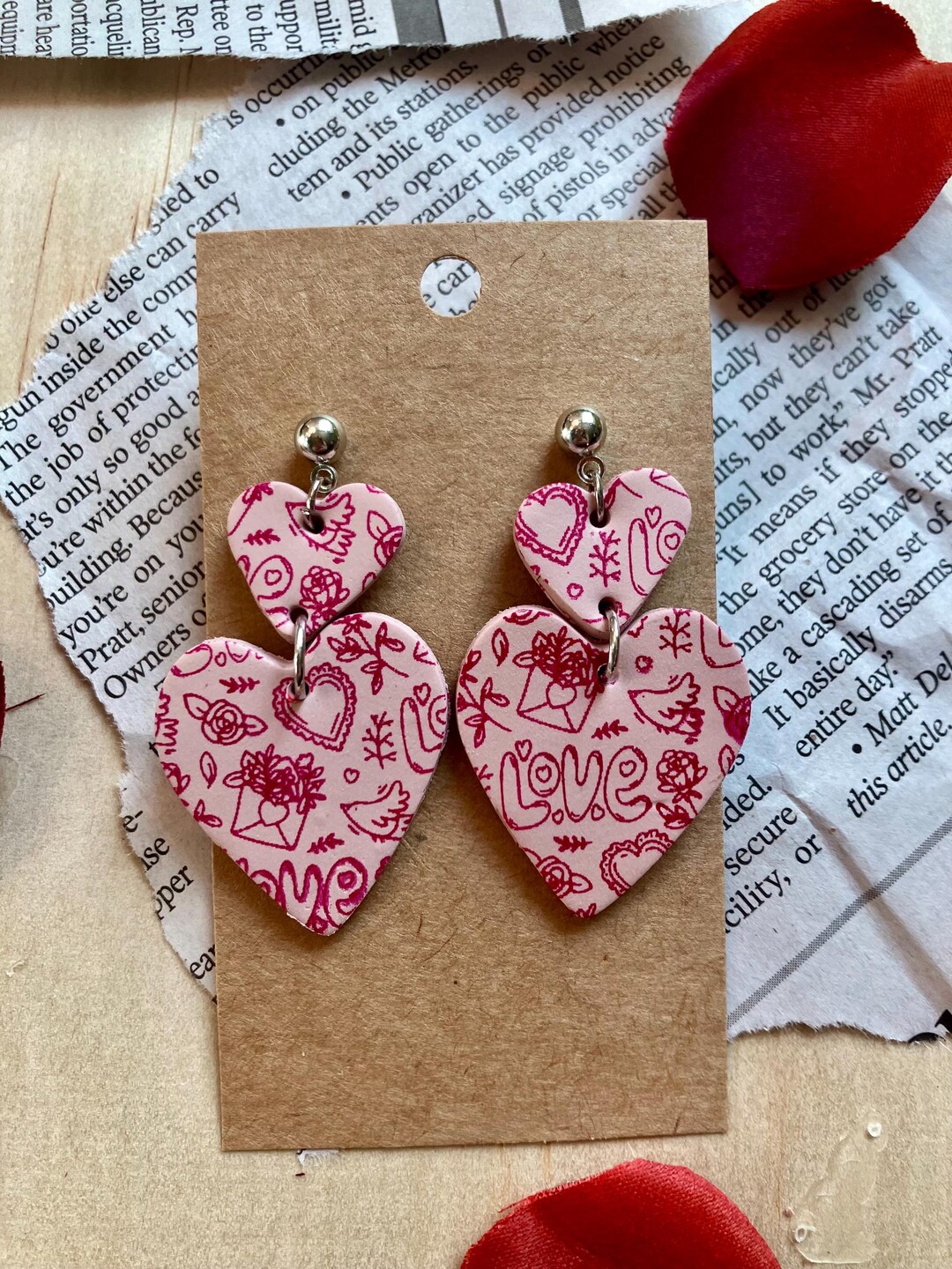 Graffiti Hearts in Light Pink Love Pattern - Etsy