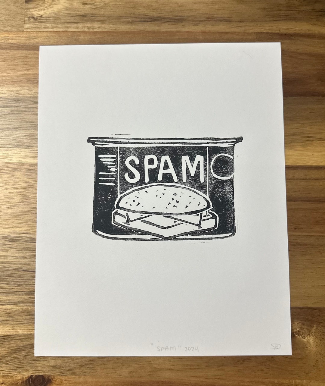 SPAM ART PRINT, 8x10 Lino Cut Print, Block Print - Etsy