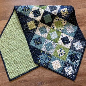Blue and Green Quilted Table Runner, collage Table Runner Quilt Lil Kim ...