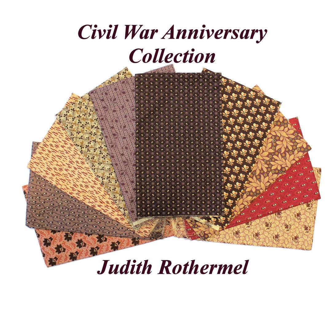 Ten Civil War Tribute Collection Fat Quarters by Judie Rothermel for ...
