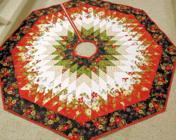 Christmas Tree Skirt Quilt - Jovial Diamonds 57 Inches - Etsy