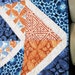 Quilted Sofa Throw in Rusty Brown and Blue, Kawa Handmade Patchwork Lap ...
