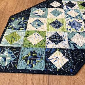 Blue and Green Quilted Table Runner, collage Table Runner Quilt Lil Kim ...