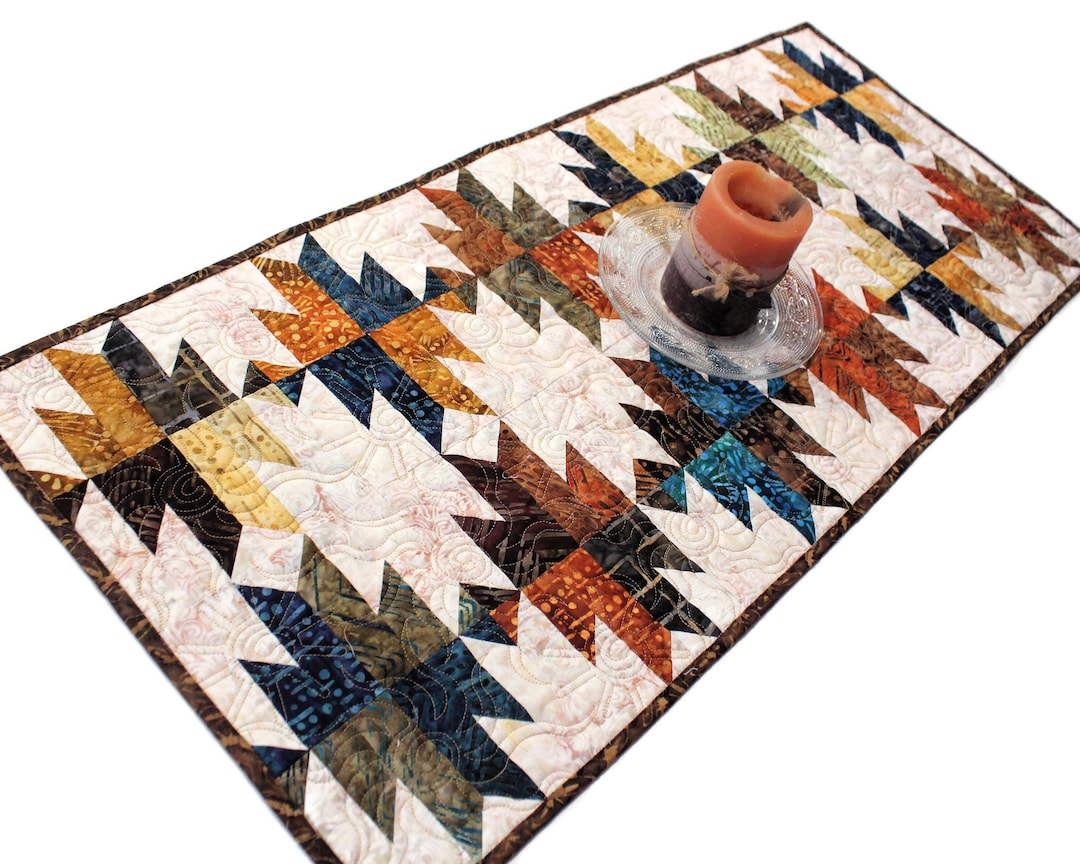 Batik Southwest Quilted Table Runner Handmade Patchwork Quilt - Etsy