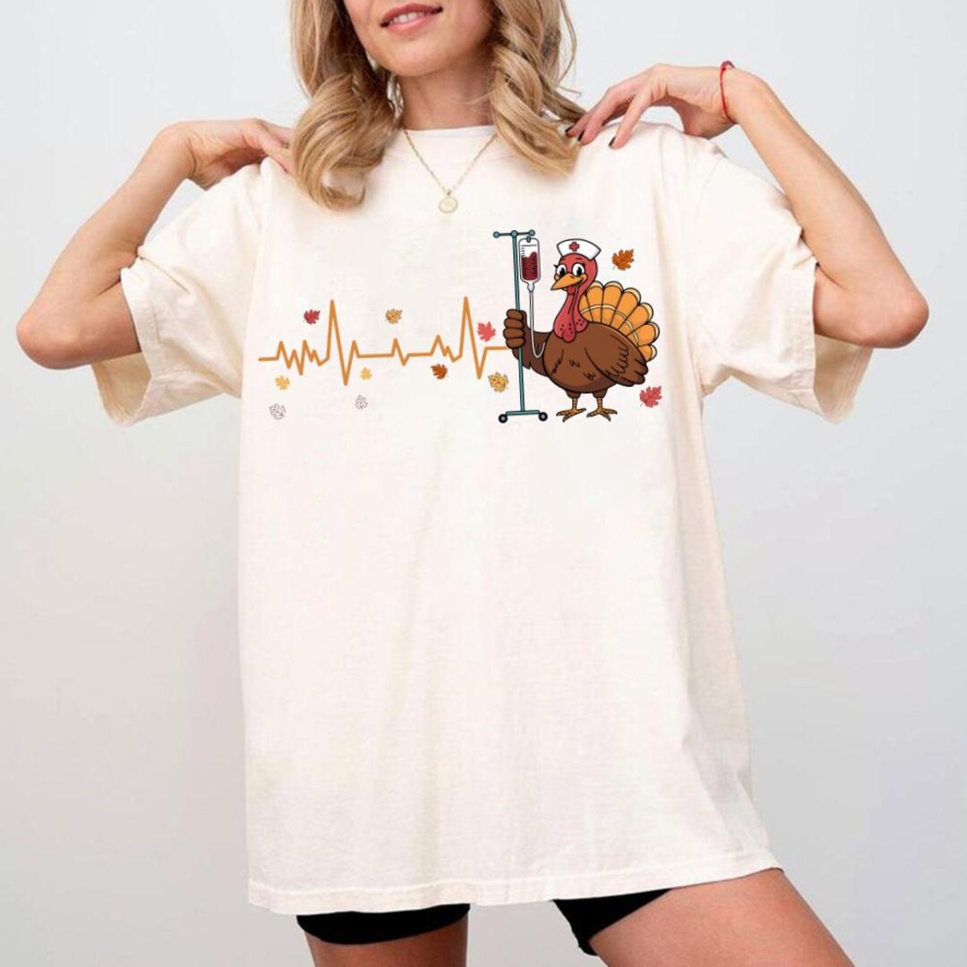 Thanksgiving Nurse ECG Turkey PNG Rn Icu ER Fall Sublimation Design ...