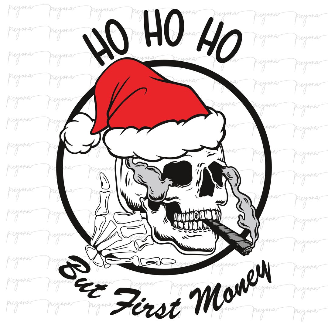 Christmas Skull Santa Smoking PNG Edgy Holiday Humor Design Dark ...