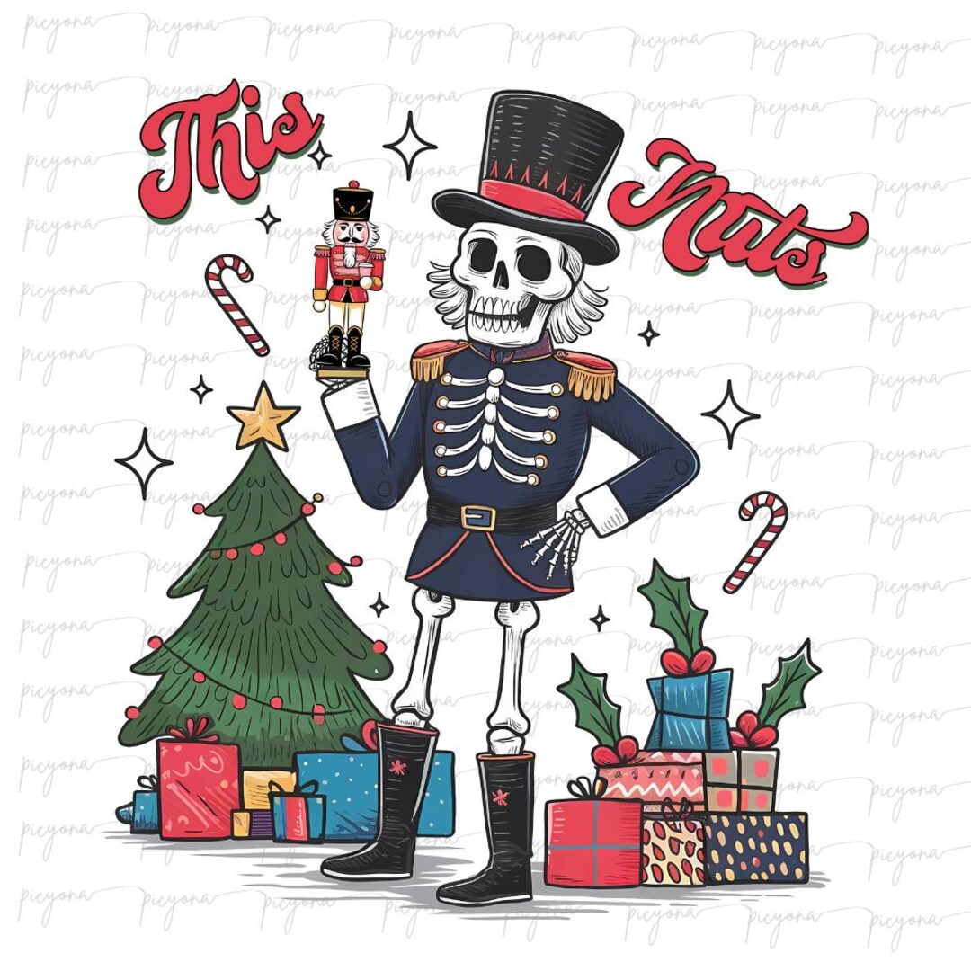 This is Nuts Skeleton Nutcracker PNG, Christmas Skeleton Holding ...