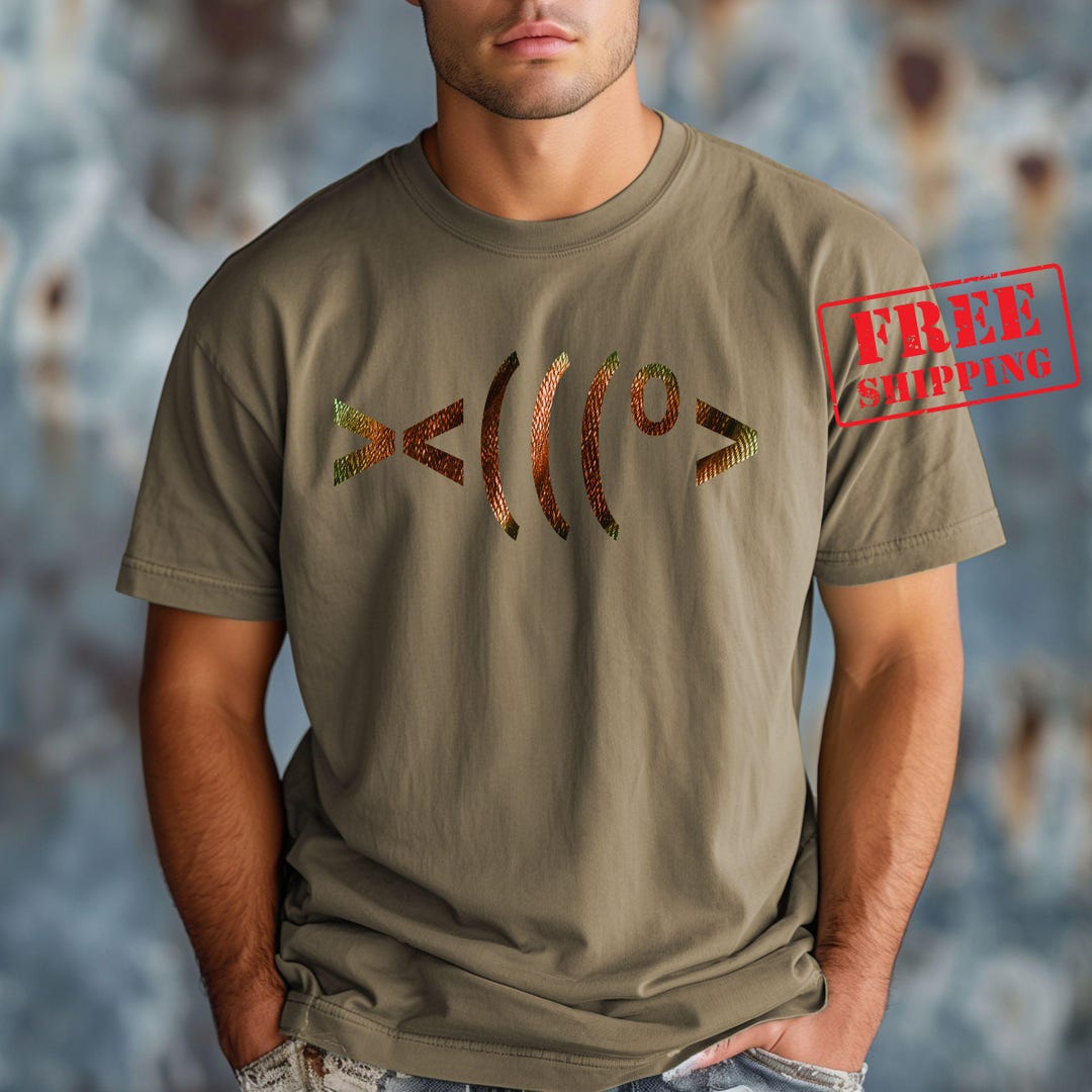 ASCII Fish Unisex Retro Tech Geek Symbol Shirt, Fishing Shirt, Gamer ...