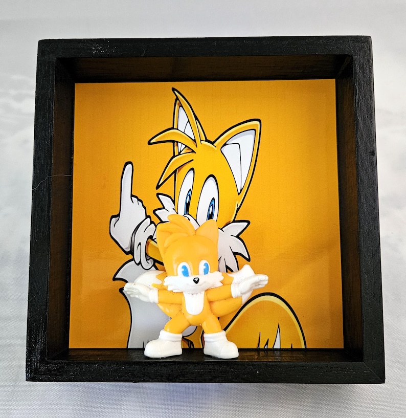 Tails Shadowbox: Sonic the Hedgehog Figure Display (5x5") - Etsy
