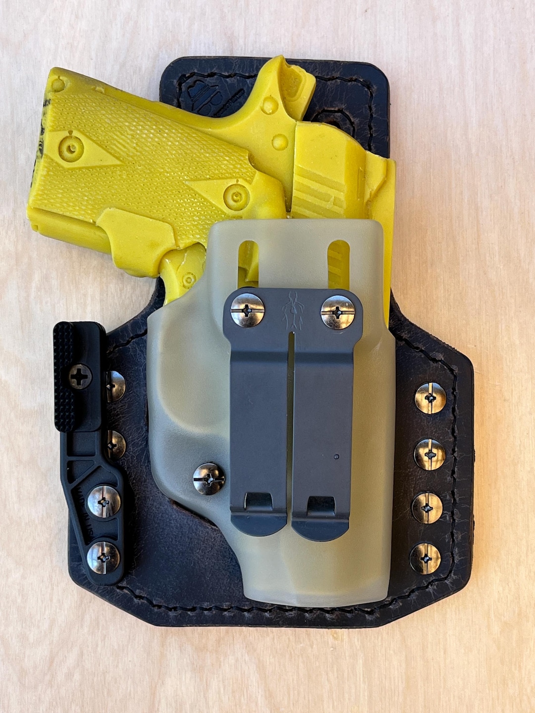 Kimber Micro 9mm W/ CT Laser Grip Hybrid Leather & Carbon Fiber Holstex ...
