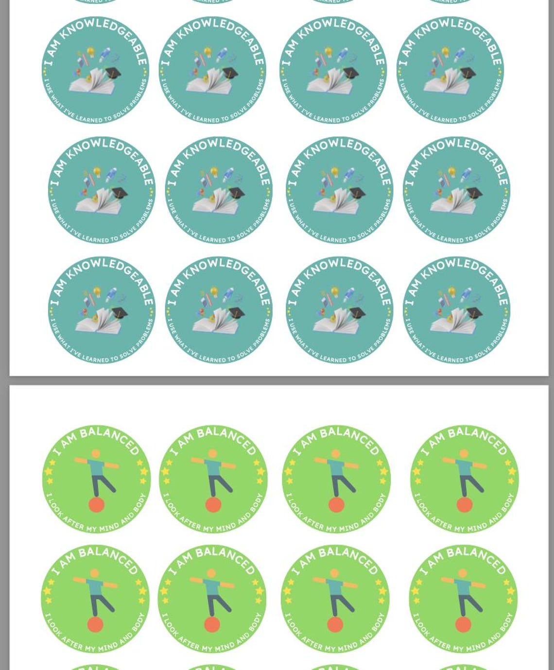 Learner Profile Attribute Stickers - Printable - Etsy Canada