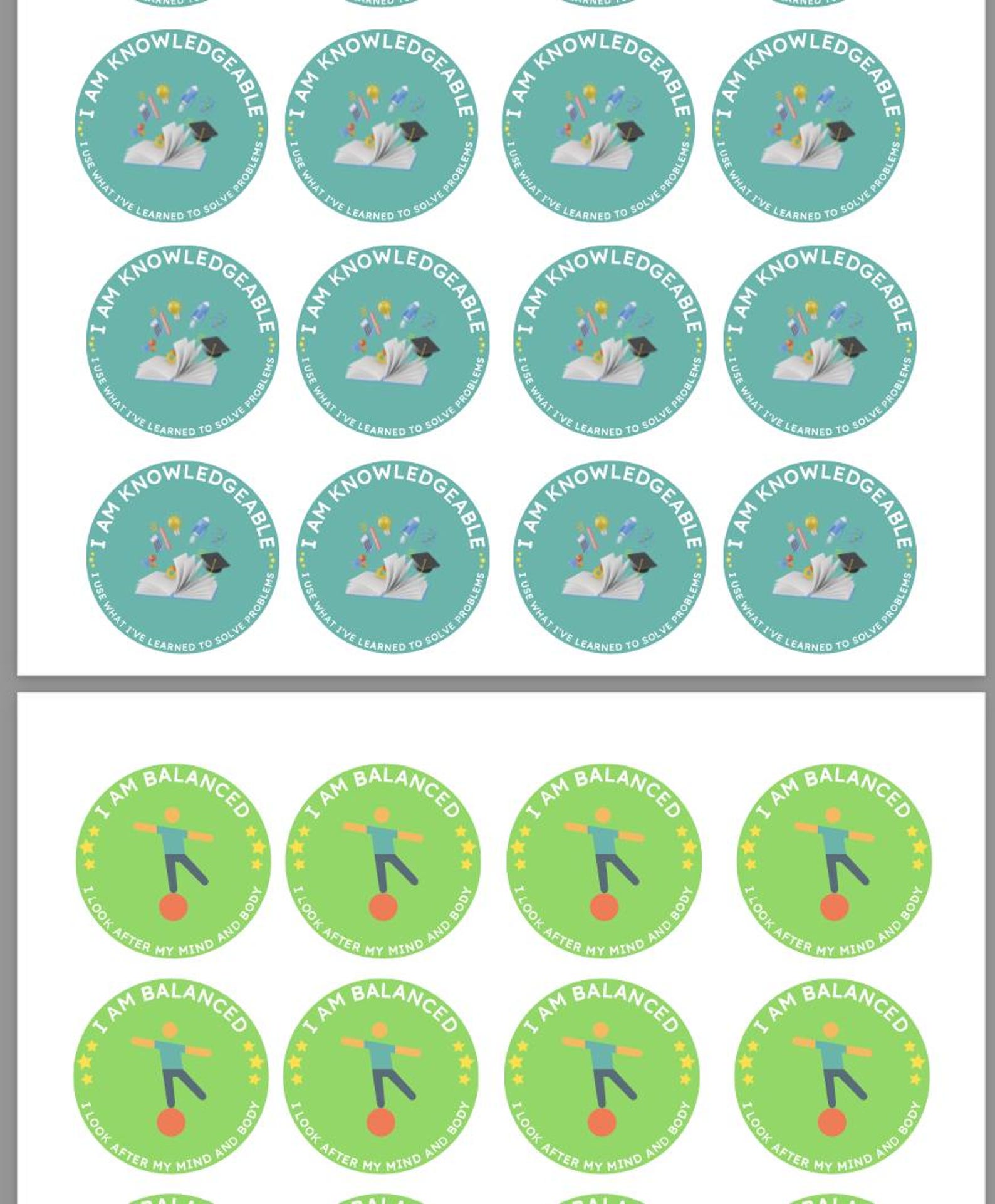 Learner Profile Attribute Stickers - Printable - Etsy