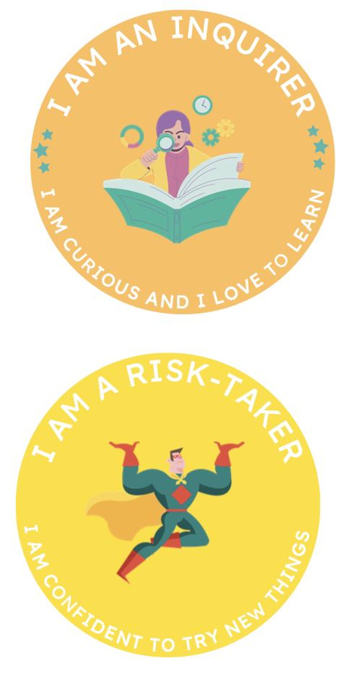 Learner Profile Attribute Stickers - Printable - Etsy