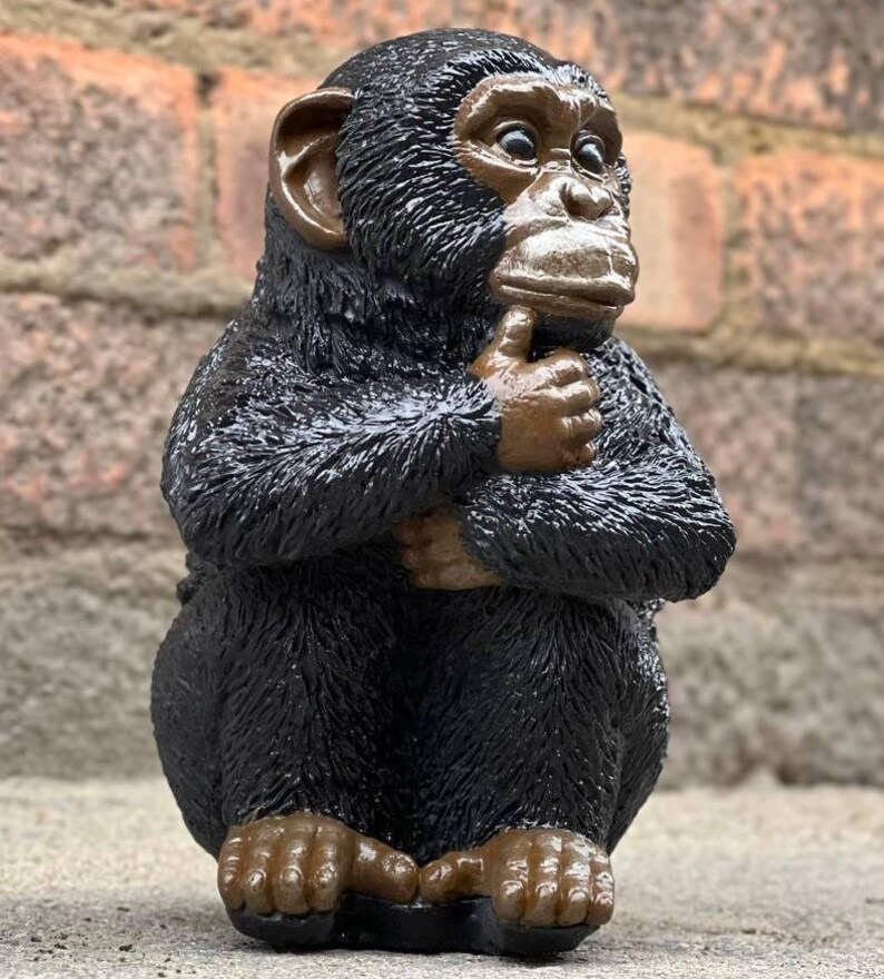 Thinking Monkey Concrete Statue Realistic Monkey Sculpture Concrete ...