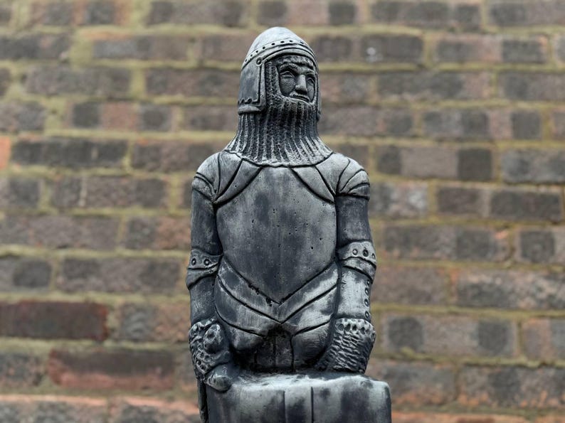 Medieval Knight Garden Sculpture Concrete Warrior Figurine Knight ...
