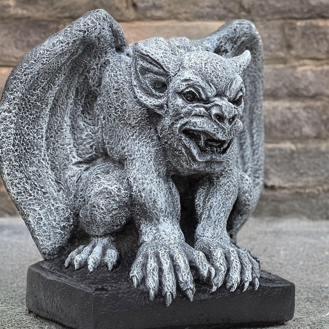 Concrete Gargoyle Statue Stone Monster Sculpture Outdoor Demon Figurine ...