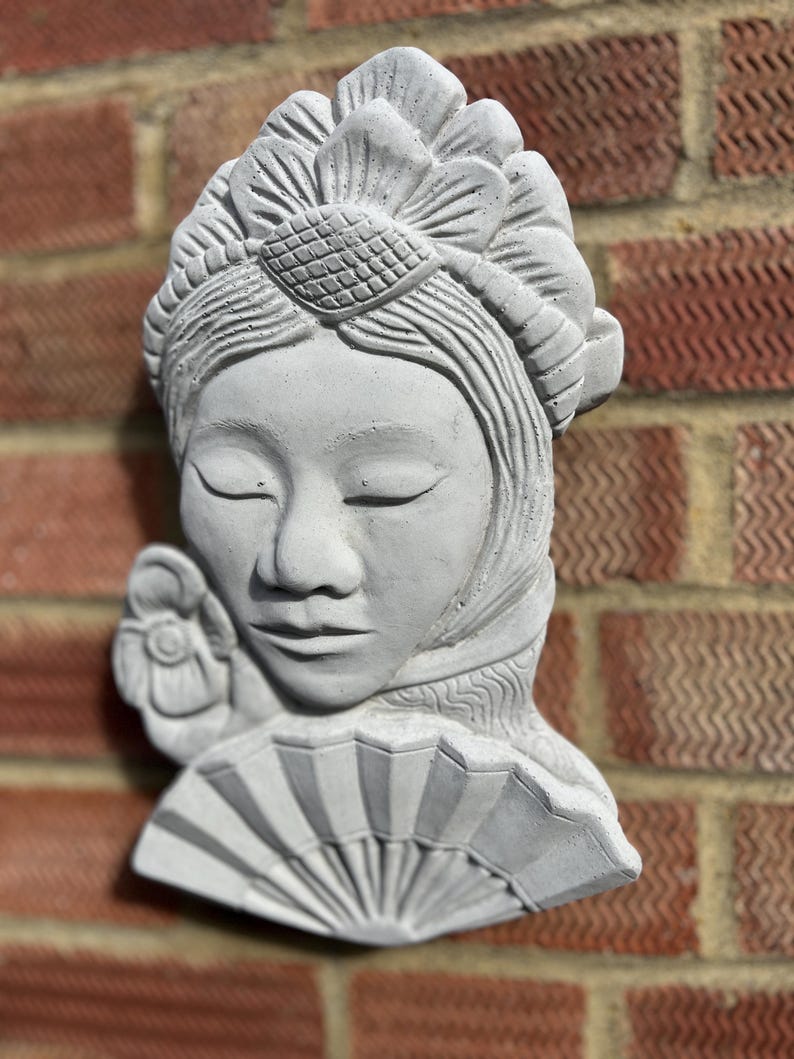 Outdoor Wall Woman Face Statue Stone Wall Face Sculpture Outdoor Woman ...