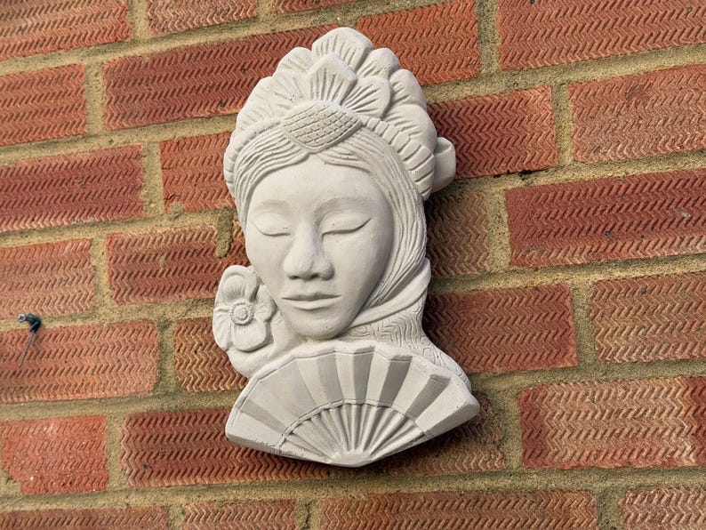 Outdoor Wall Woman Face Statue Stone Wall Face Sculpture Outdoor Woman ...