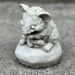 Concrete Mouse Statue Stone Sitting Mouse Figurine Cement Animal ...