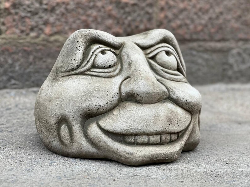 Outdoor Smiling Face Sculpture Abstract Garden and Home Ornament Stone ...