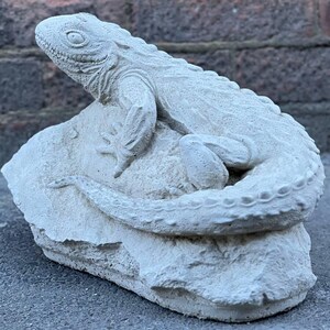 Garden Lizard Sculpture Concrete Iguana Statue Stone Reptile Decoration ...