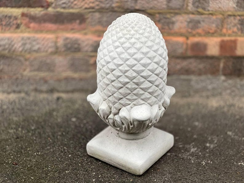 Large Acorn Statue Modern White Ball Statue Concrete Sphere Decoration ...