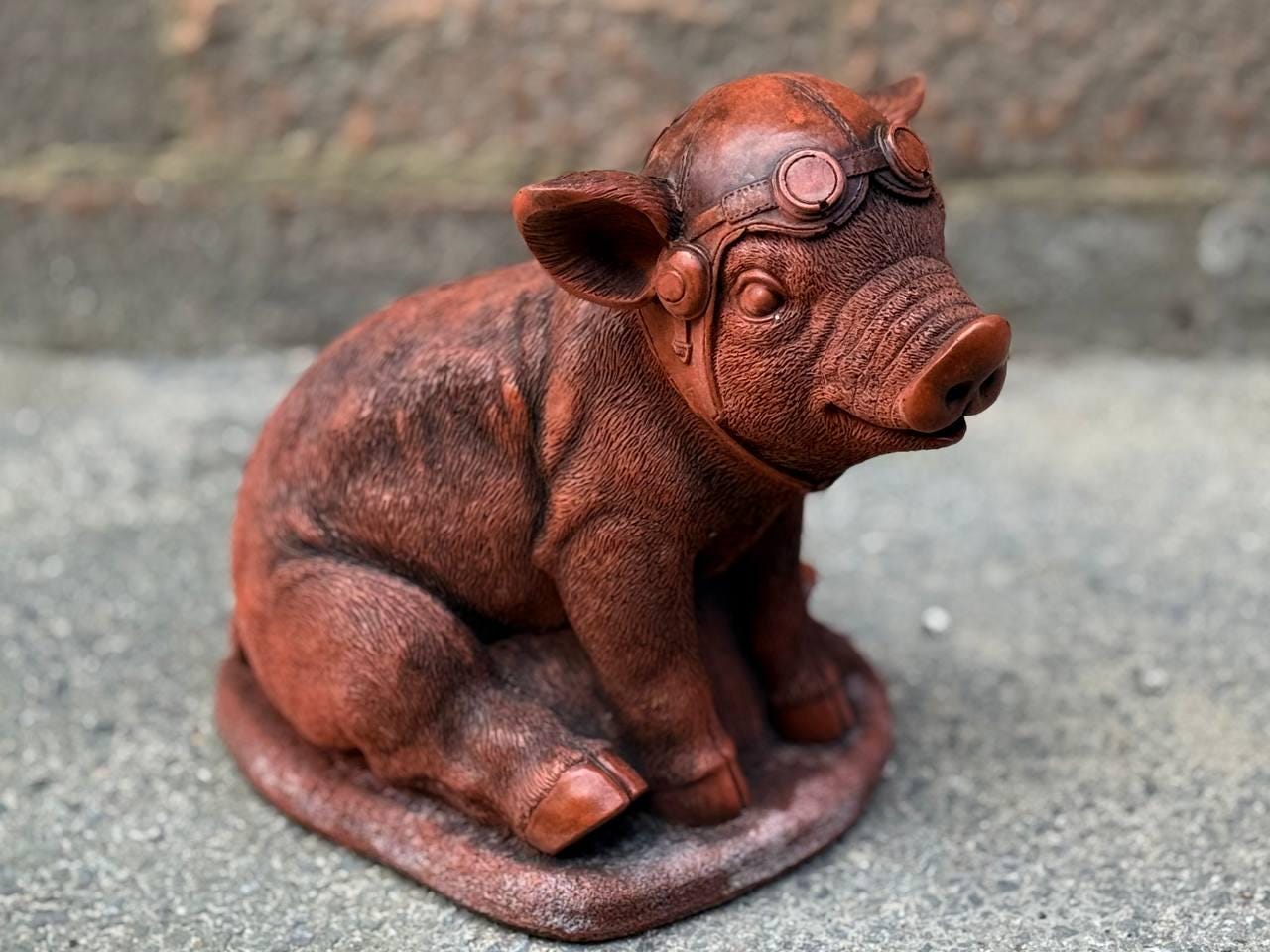 Fantasy Pig Sculpture Concrete Pig Statue Outdoor Wildlife Figurine ...