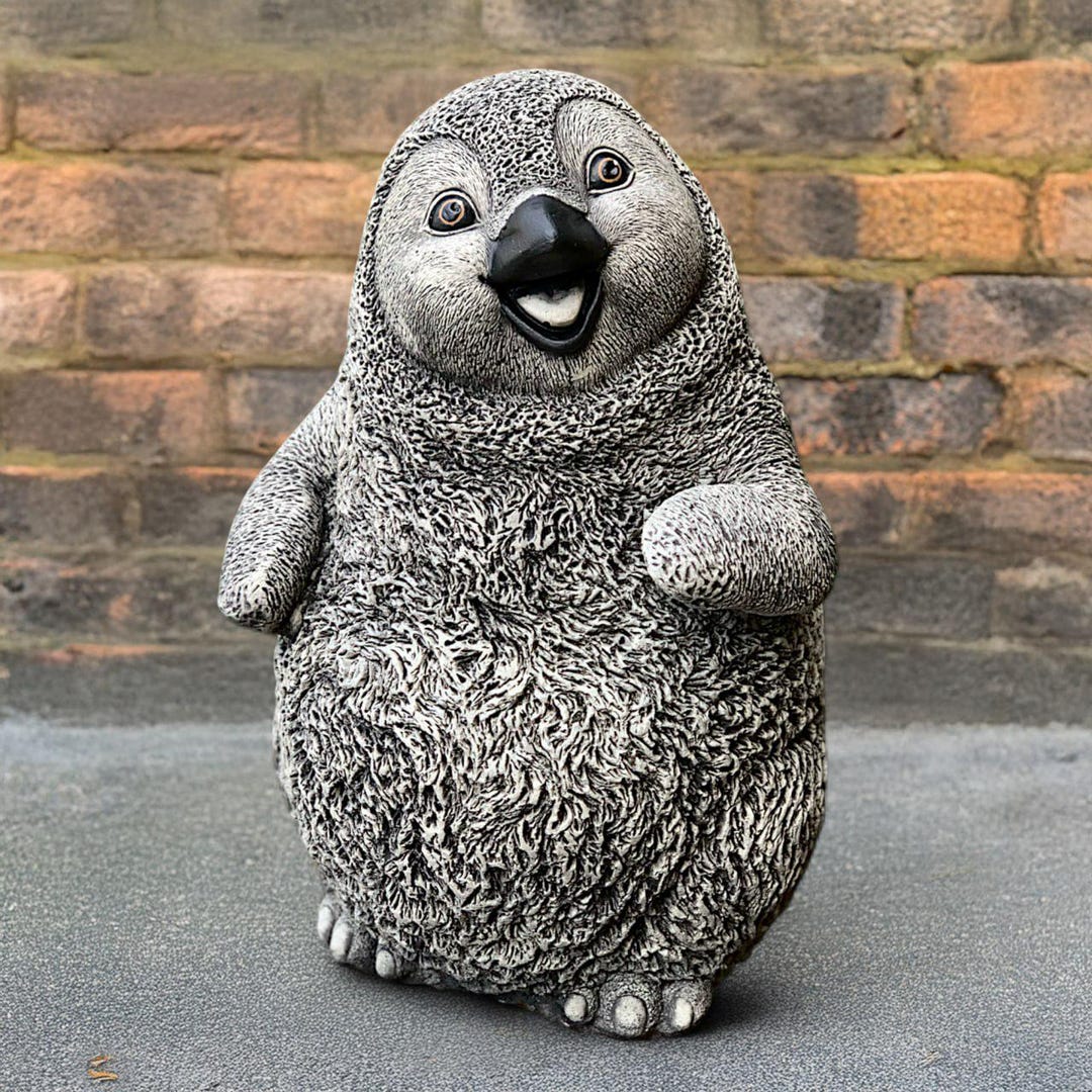Handcrafted Concrete Penguin Statue - Garden Wildlife Decor - Etsy
