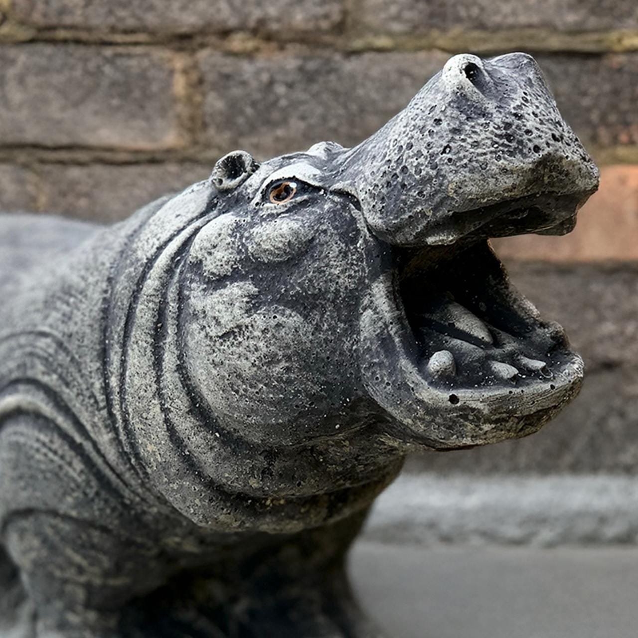 Outdoor Hippo Sculpture Concrete Hippopotamus Figurine Stone Animal ...