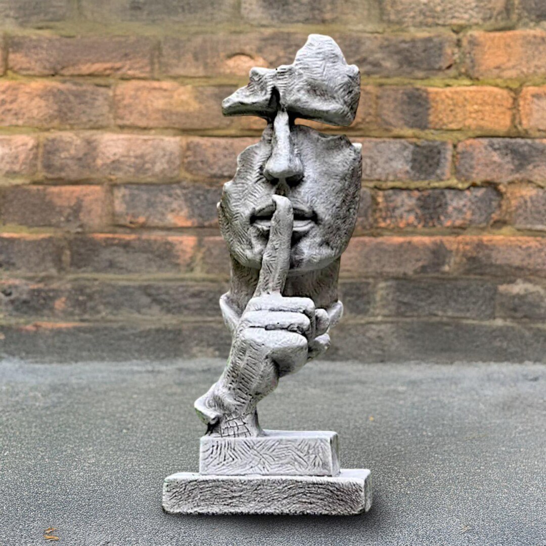 Concrete Silence Face Statue Modern Face Sculpture Contemporary Home ...