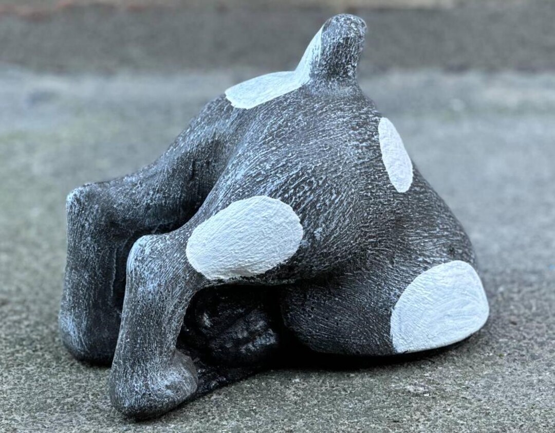 Unique Digging Dog Statue Concrete Playful Puppy Sculpture Handmade ...