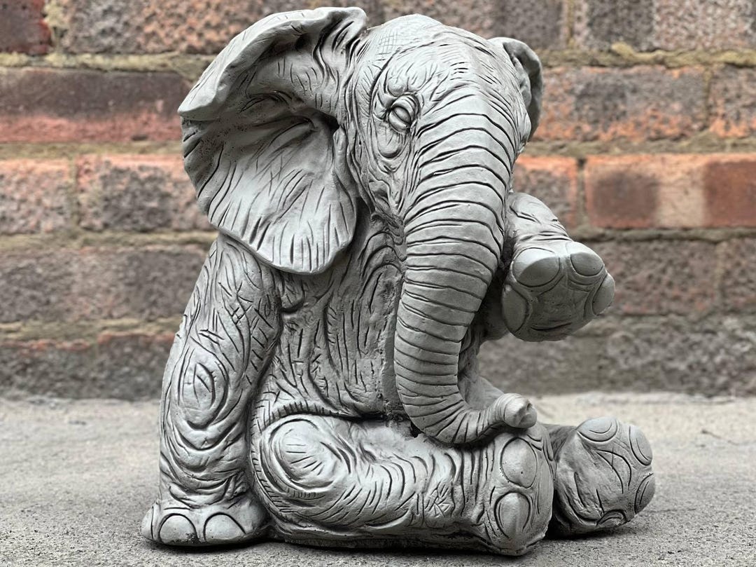 Stone Elephant Statue Concrete Elephant Decoration Garden Elephant ...