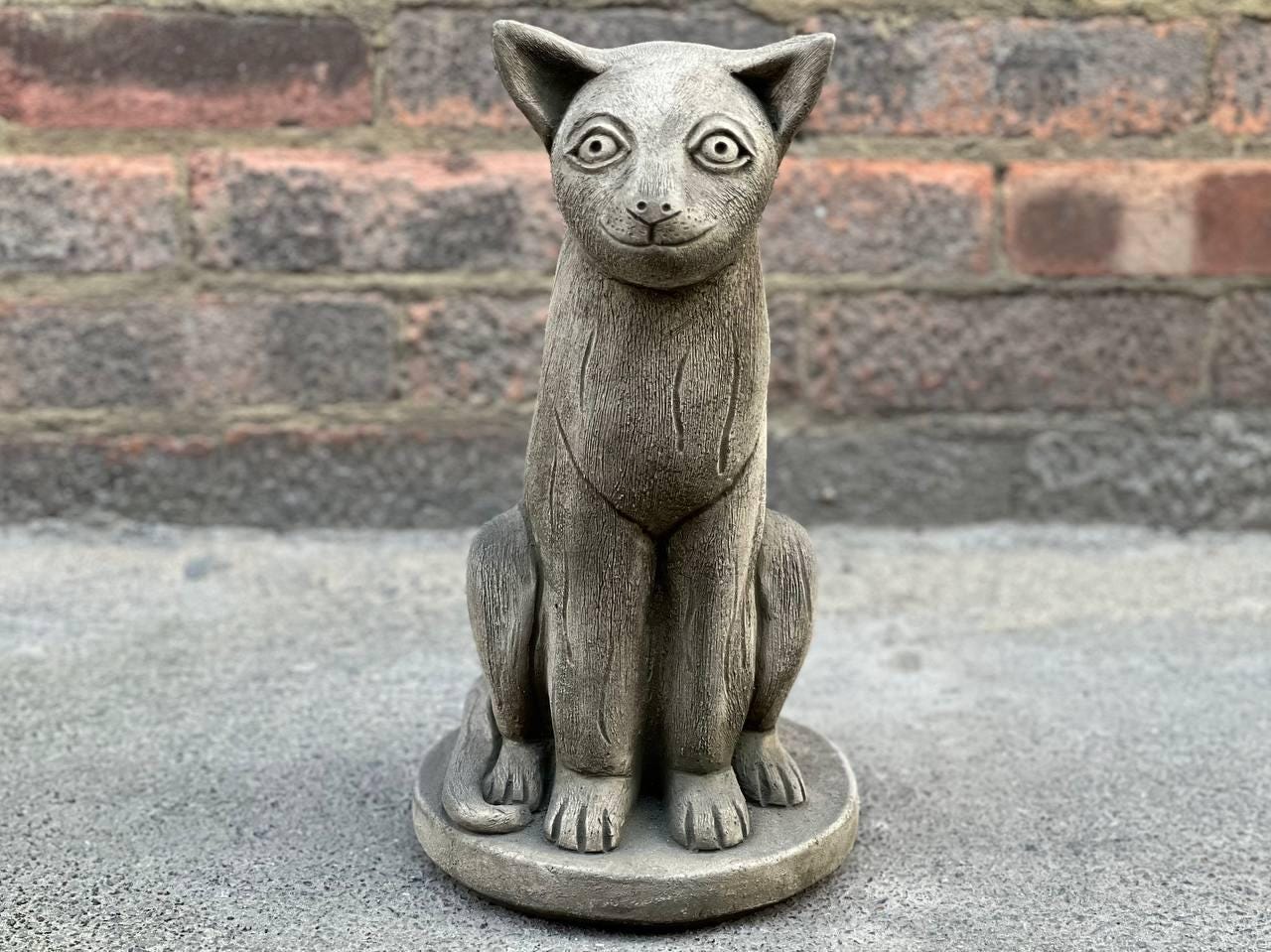 Sitting Cat Statue Outdoor Kitty Decoration Memorial Kitten Sculpture ...