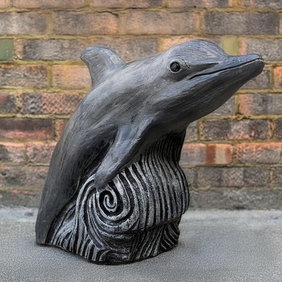 Large Dolphin Statue Concrete Dolphin Figurine Outdoor Ocean Fish ...