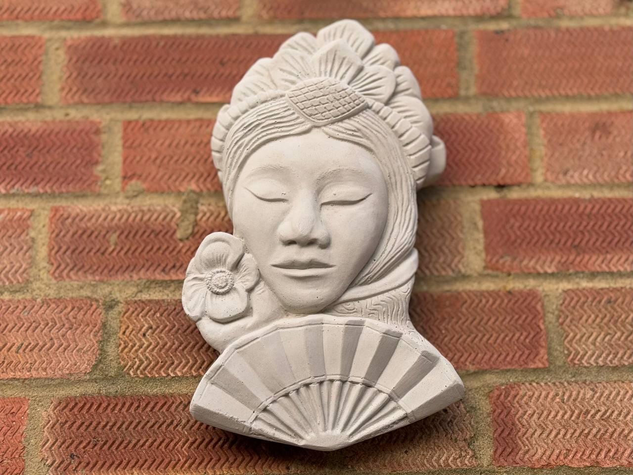 Outdoor Wall Woman Face Statue Stone Wall Face Sculpture Outdoor Woman ...