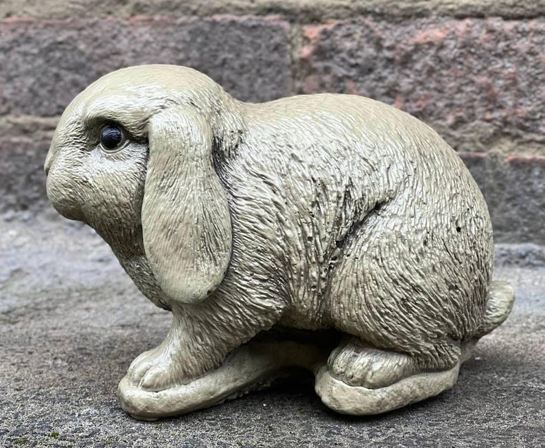 Concrete Bunny Statue Garden and Home Rabbit Figurine Cement Animal ...