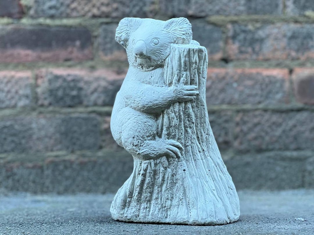 Concrete Koala Figurine Handmade Cement Animal Statue Garden Koala ...