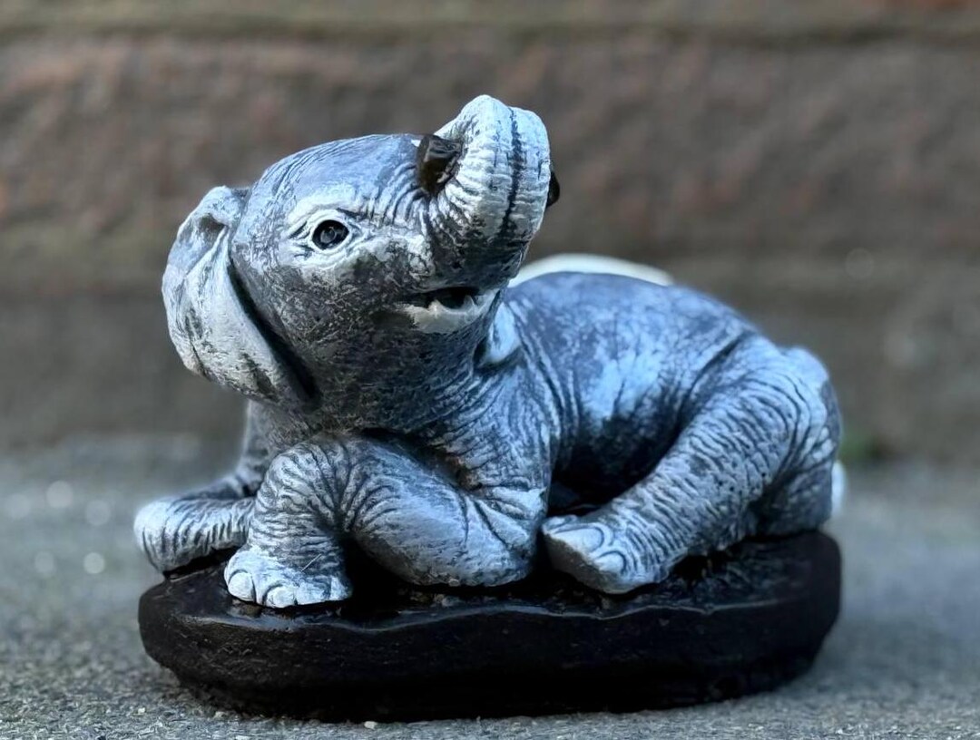 Concrete Elephant Statue Stone Elephant Figurine Outdoor Wild Animal ...