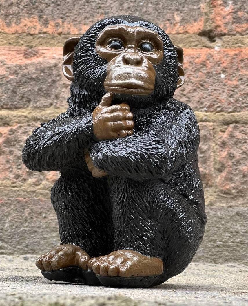 Thinking Monkey Concrete Statue Realistic Monkey Sculpture Concrete ...