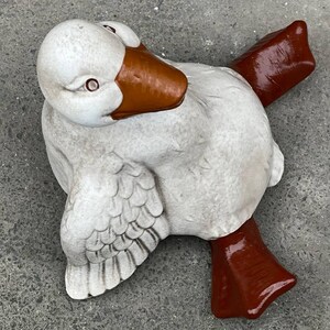 Stone Duck Statue Outdoor Goose Figurine Cement Bird Decor Concrete ...