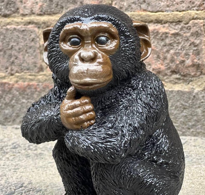 Thinking Monkey Concrete Statue Realistic Monkey Sculpture Concrete ...