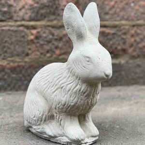Stone Rabbit Figurine Concrete Garden and Home Bunny Statue Cement ...