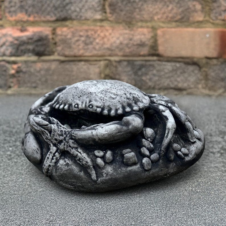 Concrete Crab Statue Sea Creature Sculpture Cement Ocean Animal Stone ...