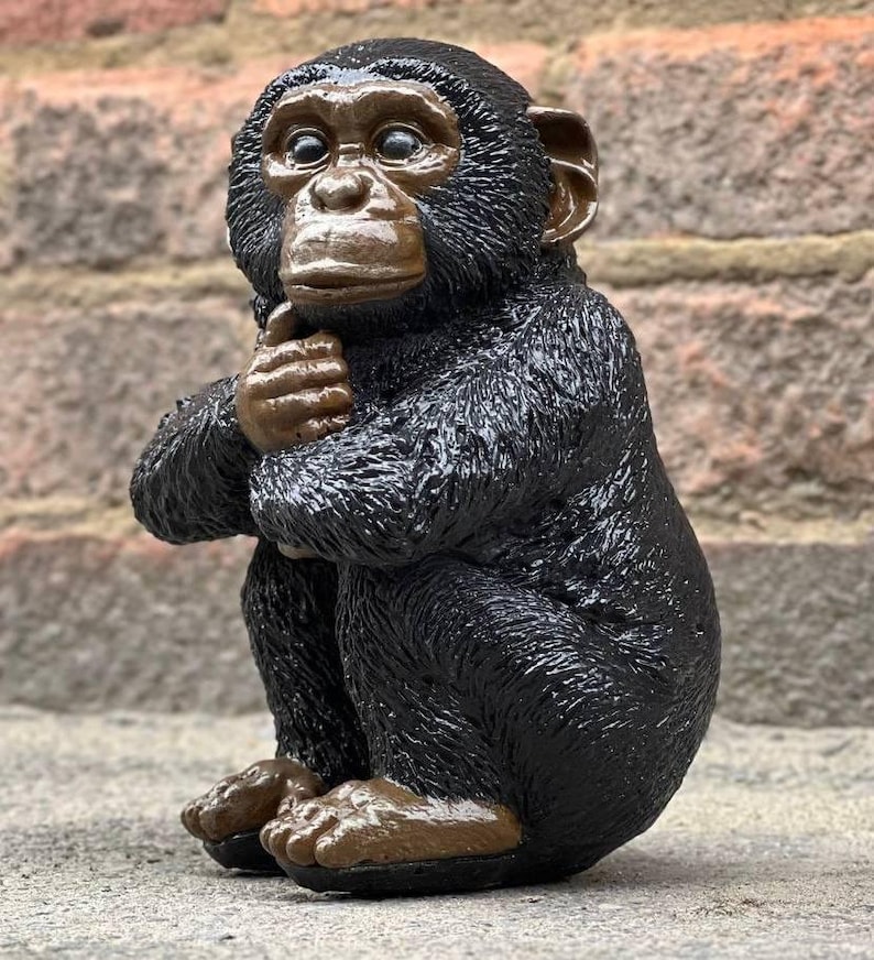 Thinking Monkey Concrete Statue Realistic Monkey Sculpture Concrete ...