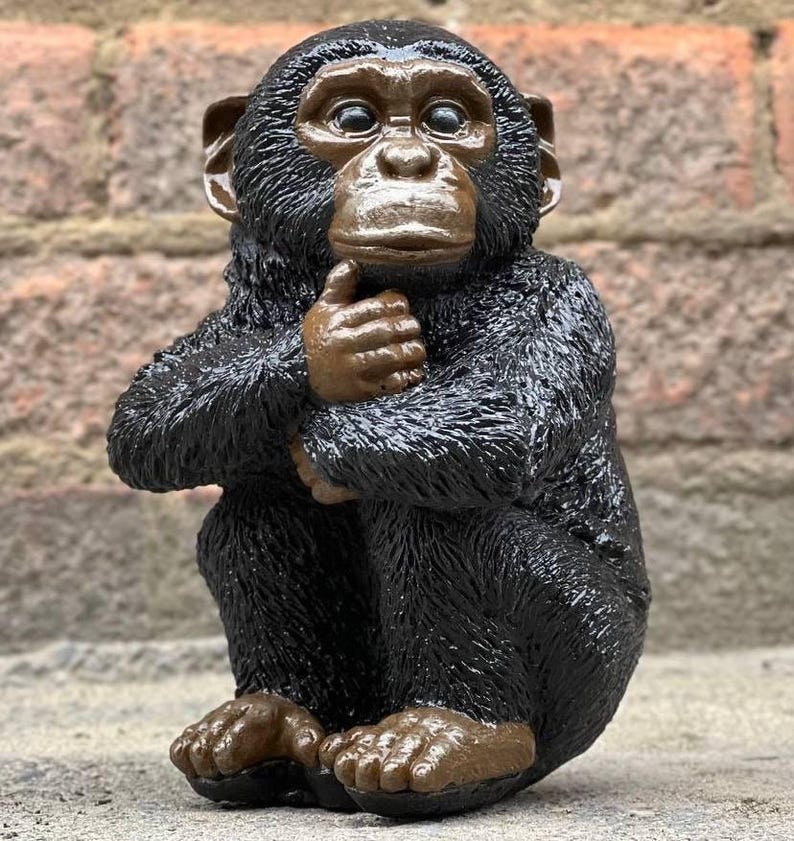 Thinking Monkey Concrete Statue Realistic Monkey Sculpture Concrete ...