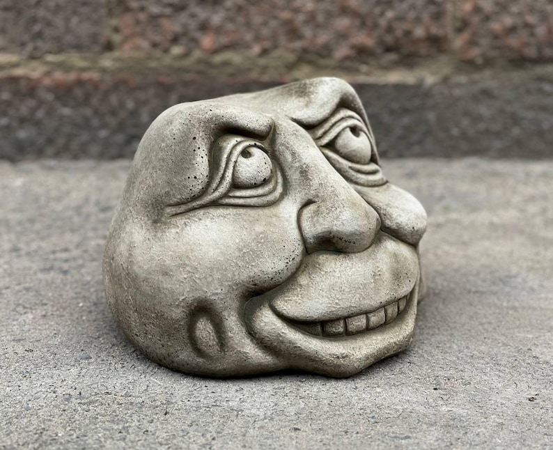 Outdoor Smiling Face Sculpture Abstract Garden and Home Ornament Stone ...