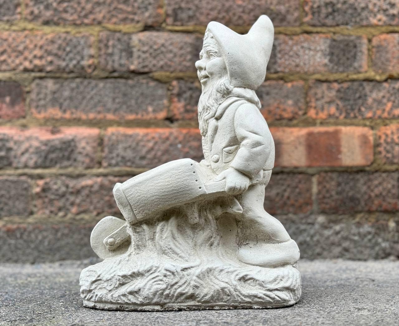 Garden Gnome With Wheelbarrow Figurine Outdoor Gnome Decoration ...