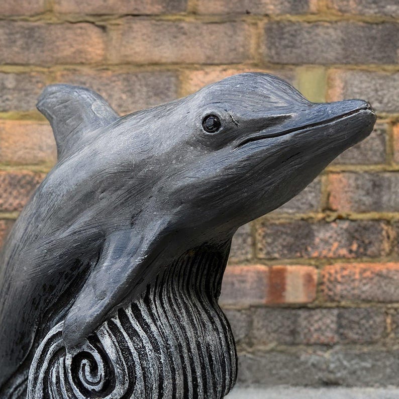 Large Dolphin Statue Concrete Dolphin Figurine Outdoor Ocean Fish ...
