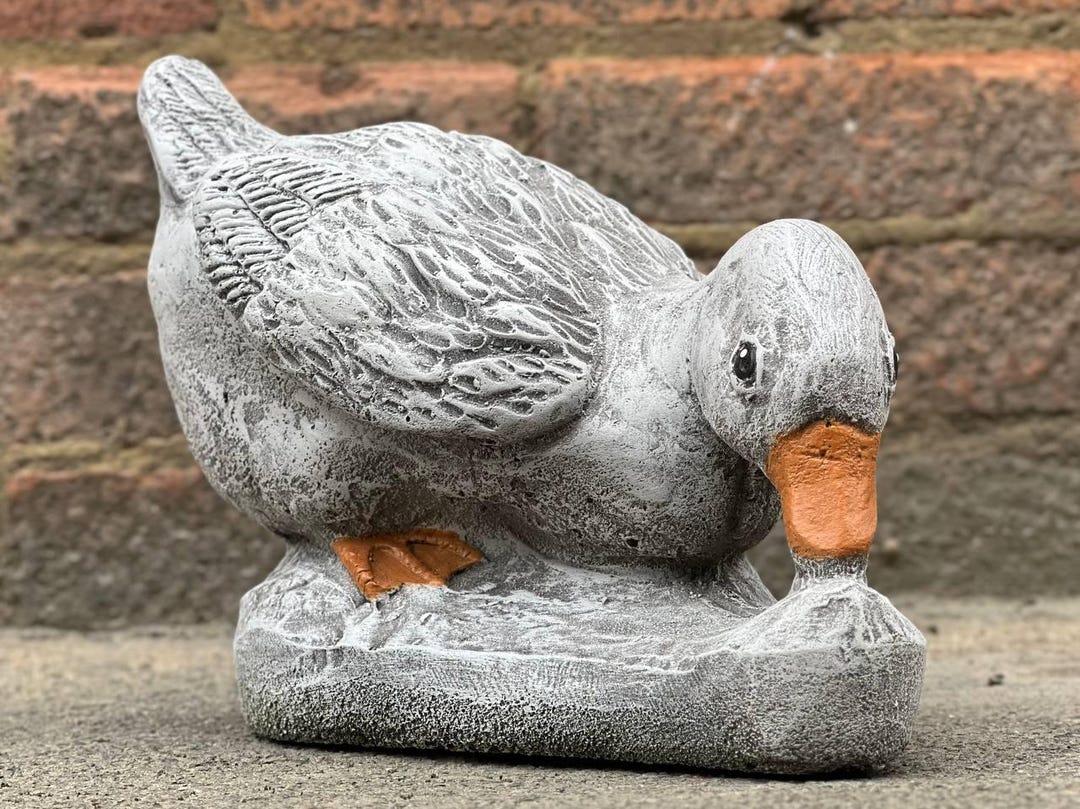 Stone Goose Figurine Concrete Goose Sculpture Cement Duck Decoration ...